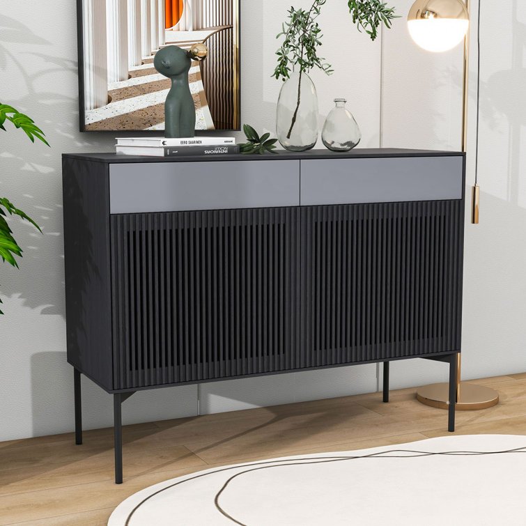 Ebern Designs Tanmay Sideboard Cabinet, Buffet Table, Kitchen Storage Cabinet with 2 Drawers and ...